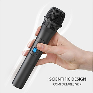 VOVIGGOL VHF Wireless Microphone, Universal Handheld Karaoke Mic Speaker, Over 110 DB Outdoor Indoor Cordless Microphone System with USB Reciver for Singing, Karaoke, Speech, Wedding, Church