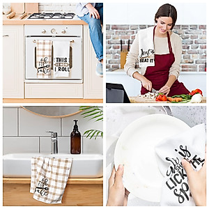 R HORSE 5Pcs Funny Kitchen Dish Towel Set Absorbent Quick Dry Cloth Dish Tea Towels Reusable Bar Hand Dishcloths Decor for Bathroom Kitchen Home Supplies