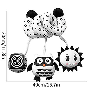 KAKIBLIN Crib Decorations Toy, Baby Crib Toy Hanging Decorations Plush Toys for Crib Bed Stroller Spiral Plush Toys Car Seat Travel Toy for Infant, Owl