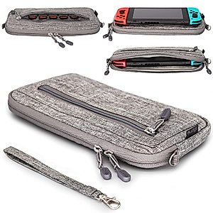 sisma Switch Case Compatible with Nintendo Switch or Switch Lite, Lightweight Soft Travel Carrying Case Storage Pouch Protective Cover, Grey