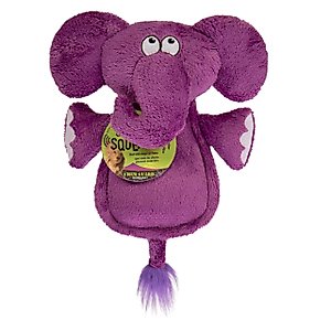 Hear Doggy Flatties with Chew Guard Technology Dog Toy, Elephant, Purple, Large (58547)