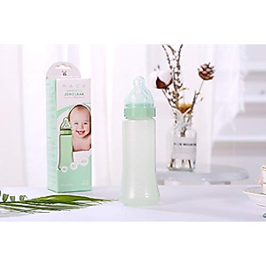 Made in USA aMACEing Zero Leak Baby Bottle with Anti-Colic Vent and Variable Flow, Leak-Proof 10oz (Green)