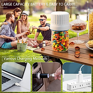Electric Vacuum Sealer For Mason Jar - Handheld Vacuum Pump For Mason Lids Canning Jars Air Remover Attachment Wide Mouth Regular Mouth Jar Vacuum Seal Kit Vacuum Sealing Accessories For Food Storage