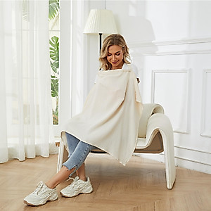 PPOGOO Nursing Cover for Breastfeeding Super Soft Multi Use for Baby Car Seat Covers Canopy Shopping Cart Cover Scarf Light Blanket Stroller Cover