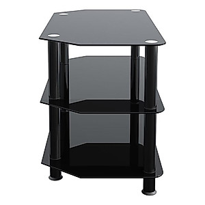AVF Transitional Steel and Glass TV Stand for up to 42" TVs in Black/Chrome