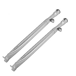 BBQration Replacement Kit for Dyna-Glo DGF350CSP DGF350CSP-D, 2-Pack Porcelain Steel Heat Plate Heat Tent and 2-Pack Stainless Steel Burner Replacement Parts for Dyna-Glo Grill DGF350CSP