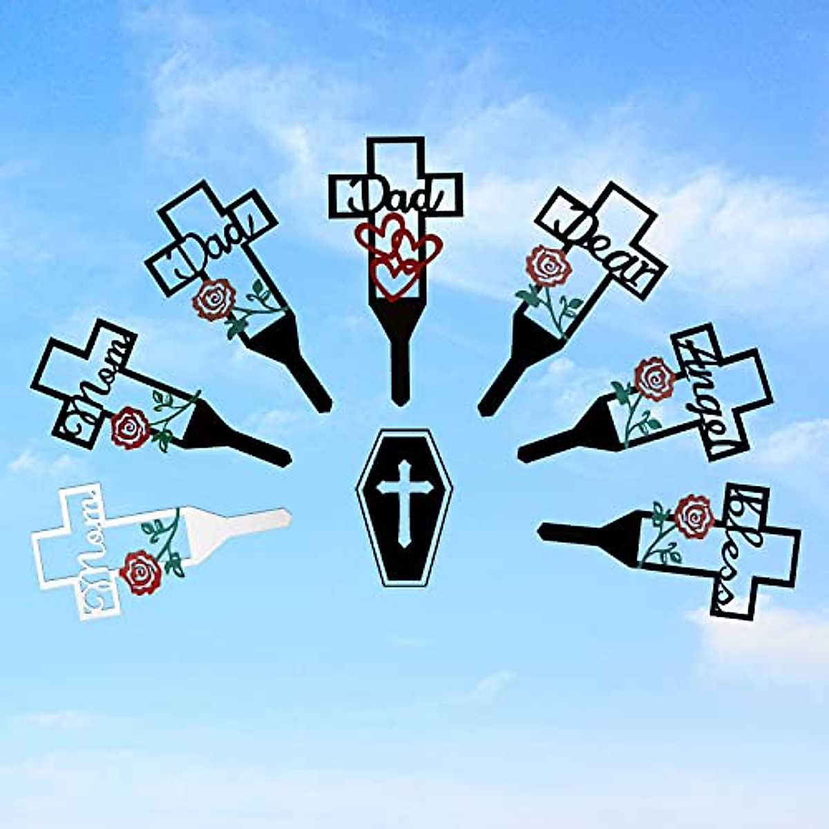 Memorial Cross Garden Stake for Mom - Durable Cemetery Tribute