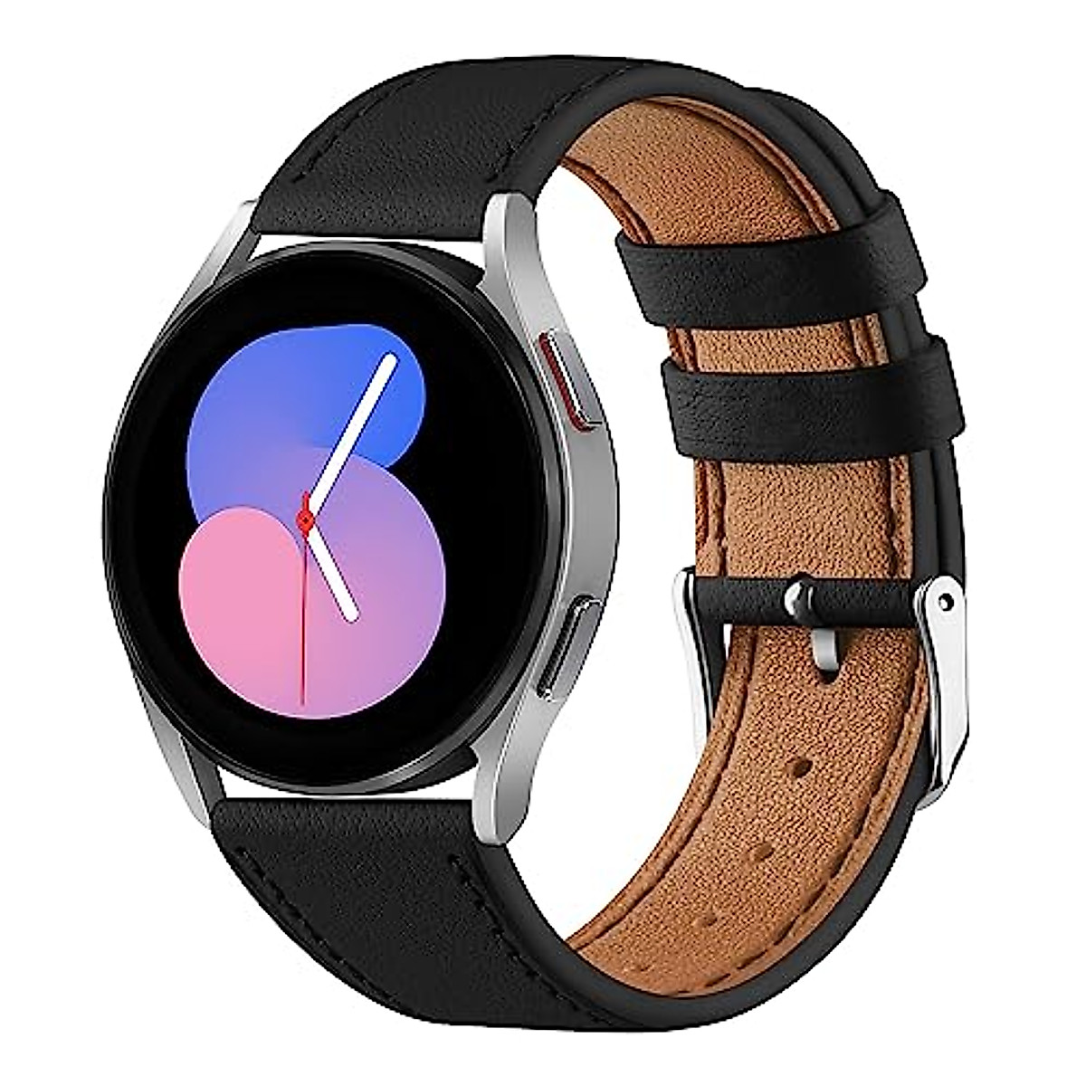 Vancle band Compatible with Samsung Galaxy Watch 5 40mm 44mm/Watch 5 Pro 45mm/Galaxy Watch 4 Classic 42mm 46mm Women Men, Leather Strap Replacement for Samsung Galaxy Watch 4/5