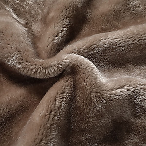 Hatop Men's Winter Fleece Jacket Sherpa Lined Faux Leather Jacket Warm Outwear Coat with Fur Collar, Brown, X-Large