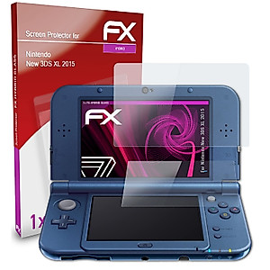 atFoliX Plastic Glass Protective Film compatible with Nintendo New 3DS XL 2015 Glass Protector, 9H Hybrid-Glass FX Glass Screen Protector of plastic (Set of 1)