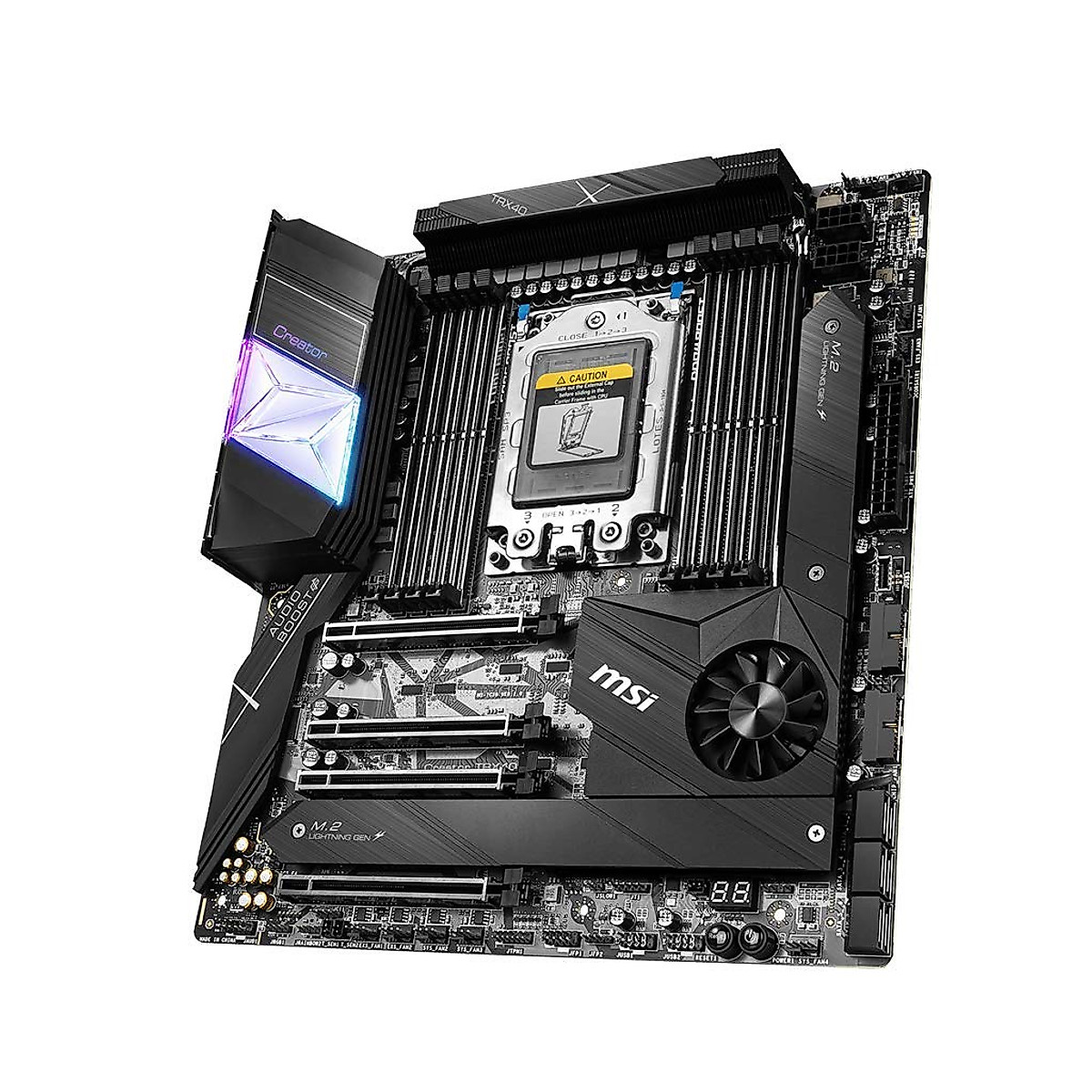 MSI Creator TRX40 Motherboard (AMD sTRX4, PCIe Gen4, M.2, USB3.2 Gen2x2, DDR4, 10G LAN, Wi-Fi 6, eATX)