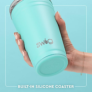 Swig Life 24oz Party Cup, Stackable Insulated Travel Coffee Tumbler with EZ Slider Lid, Cup Holder Friendly Travel Thermos, Stainless Steel 24 oz Tumbler, Reusable Coffee Mug (Bits and Pieces)