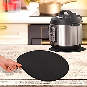 Sliding Mats for Ninja Foodi and Instant Pot,Kitchen Appliance Sliding Round Mats,Slide Mats for Moving Small Appliances Coffee Makers, Pressure Cooker,Air Fryer, (Rubber, 15 inch Diameter)