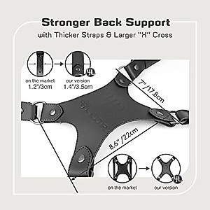 4J LEDR Camera Strap Accessories for Two-Cameras,Dual Camera Harness,Dual Shoulder Leather Harness,Camera Shoulder Strap,Leather Camera Strap,Multi Camera Gear for DSLR/SLR Strap,Quick Release,BLACK