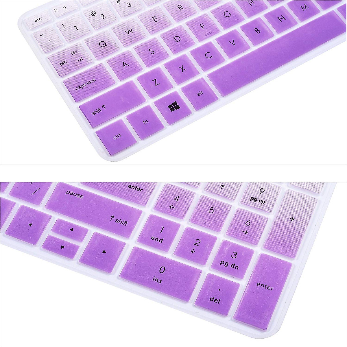 Keyboard Cover Skin Compatible 15.6 inch HP Pavilion x360 15-BR075NR / HP Pavilion 15-BS 15-BW 15-CC 15-CB 15-CD/HP Envy x360 15M-BP 15M-BQ,17.3 HP Envy 17M 17-BS Keyboard Covers (Omber Pink Purple)