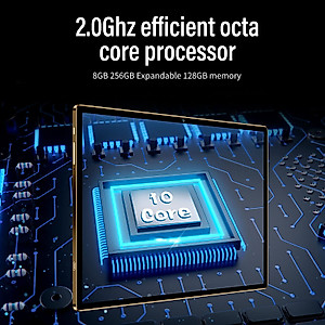 Tablet PC, 2 in 1 10.1 Inch Tablet Octa Core Processor 100-240V 8GB 256GB 12 (US Plug)