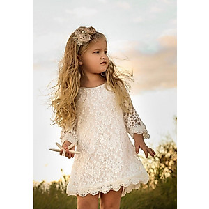 Cutiego Rustic Flower Girl Dress (2T, White)