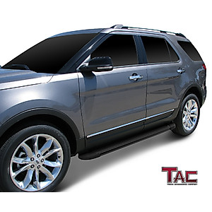 TAC Running Boards Fit 2011-2019 Ford Explorer Value Aluminum SUV Black Side Steps Nerf Bars Step Rails Running Boards Off Road Automotive Exterior Accessories (2 Pieces Running Boards)