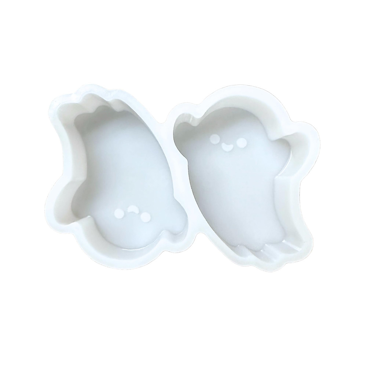 Ghost Vent Clip Car Freshie Silicone Mold | 2 pk 2.5 x 3.5” Cute Ghosts Tray Trendy Spooky Halloween Fall Freshener Heat Tolerant Oven Safe 450 F Boo