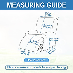 ALIECOM 4 Piece 100% Waterproof Recliner Cover for Large Recliner Stretch Recliner Chair Covers for Reclining Chair with Arms Recliner Slipcovers Non Slip Furniture Protector (Orange, 1 Seat)