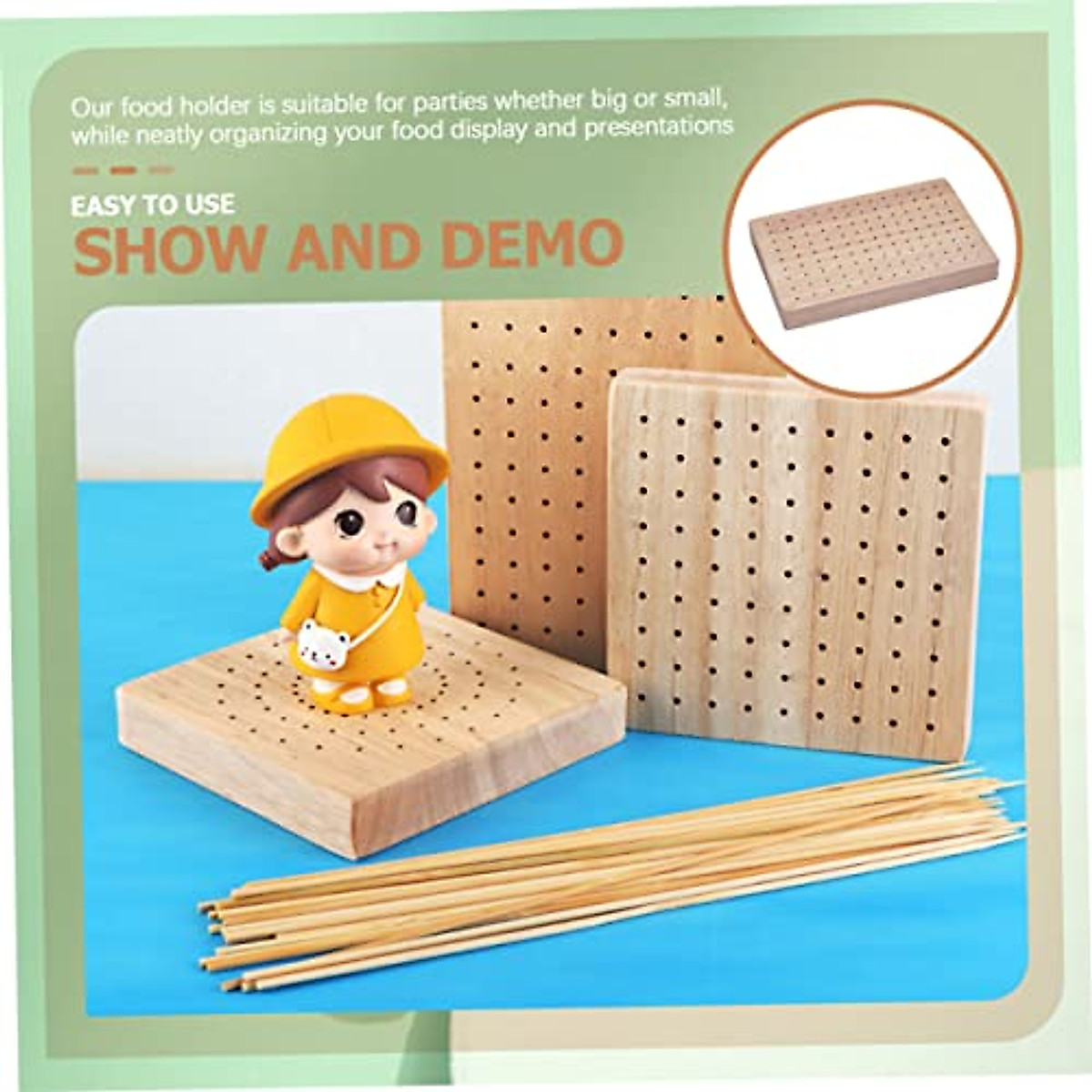 IMIKEYA Plug Board Rectangle Tray Air Drying Clay Cake Tray Wooden Lollipop Stand Chafing Dish Buffet Set Large Charcuterie Board Food Picks Holder Pick Stand Food Picks Stand Christmas