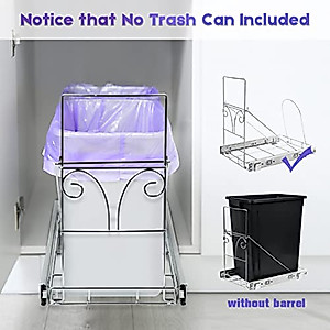 Zikopomi Kitchen Shelf for Pull Out Trash Can Under Cabinet, Pull Out Slider for Kitchen Trash Can Under The Sink - Trash Can Not Included