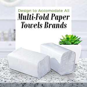 AdirHome Bamboo Paper Towel Dispenser 4.8" x 11.6" x 7.8" - Wall Mount or Countertop for Multifold Hand Napkins - Bathroom, Kitchen, Home or Commercial Use (Espresso)