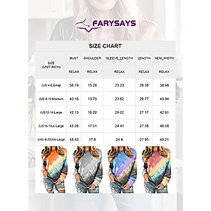 FARYSAYS Women's Ladies Loungwear Lightweight Tie Dye Crewneck Long Sleeve Loose Pullover Sweatshirt Tops Orange XX-Large