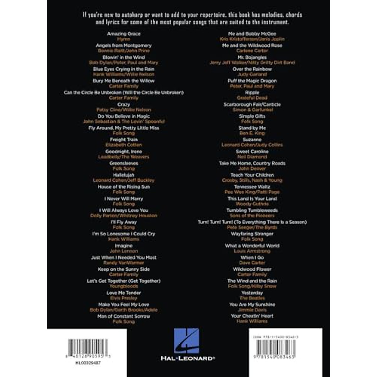 First 50 Songs You Should Play on Autoharp – Beginner Autoharp Songbook | Folk, Pop and Classic Tunes with Chords, Lyrics and Strumming Guide | Hal Leonard Sheet Music