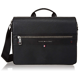 Tommy Hilfiger womens Tommy Hilfiger for Women Leo Messenger Bag, Pebble Black, One Size US