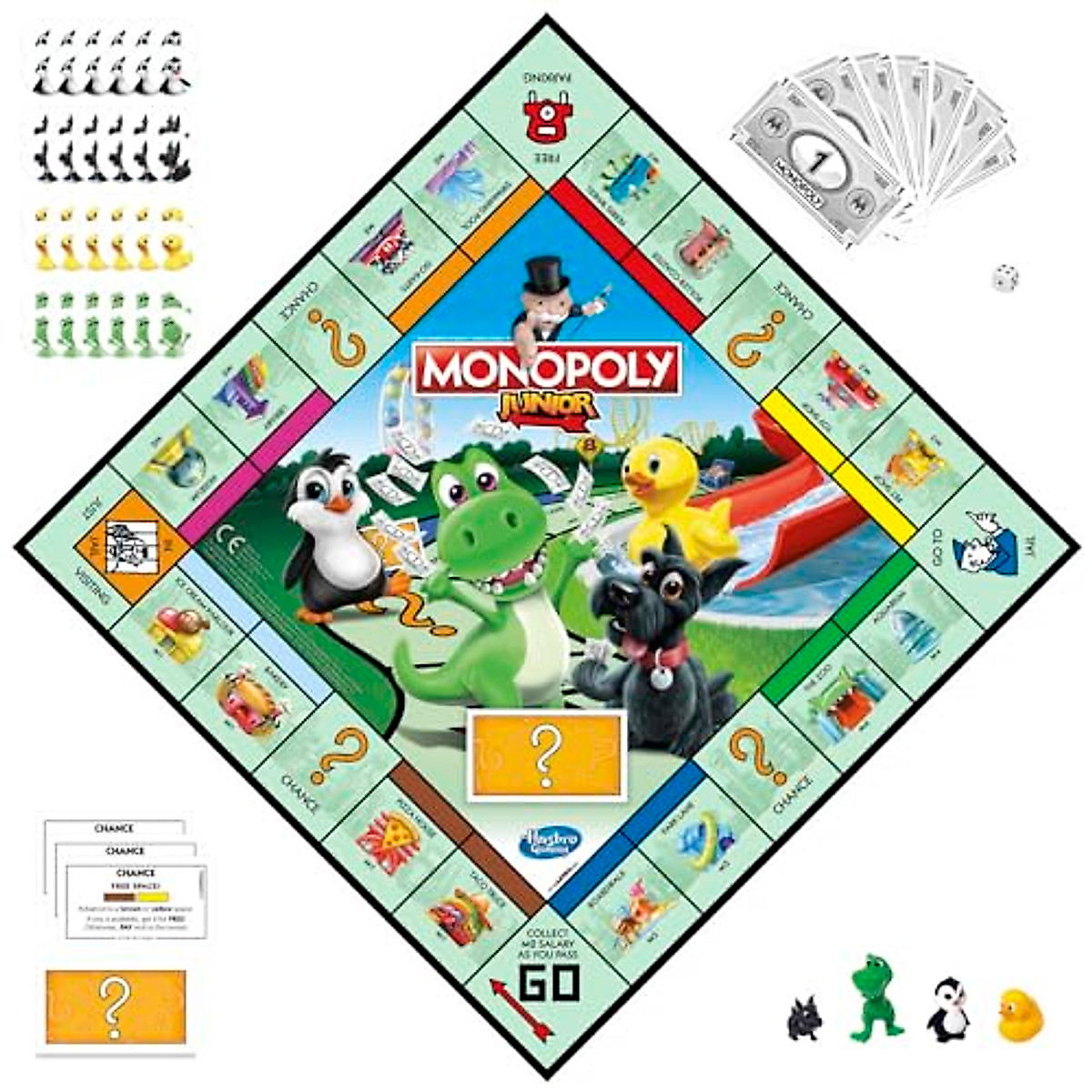 Monopoly Junior Game, Monopoly Board Game for Kids, Family Game for 2-4 Players, Multicolor