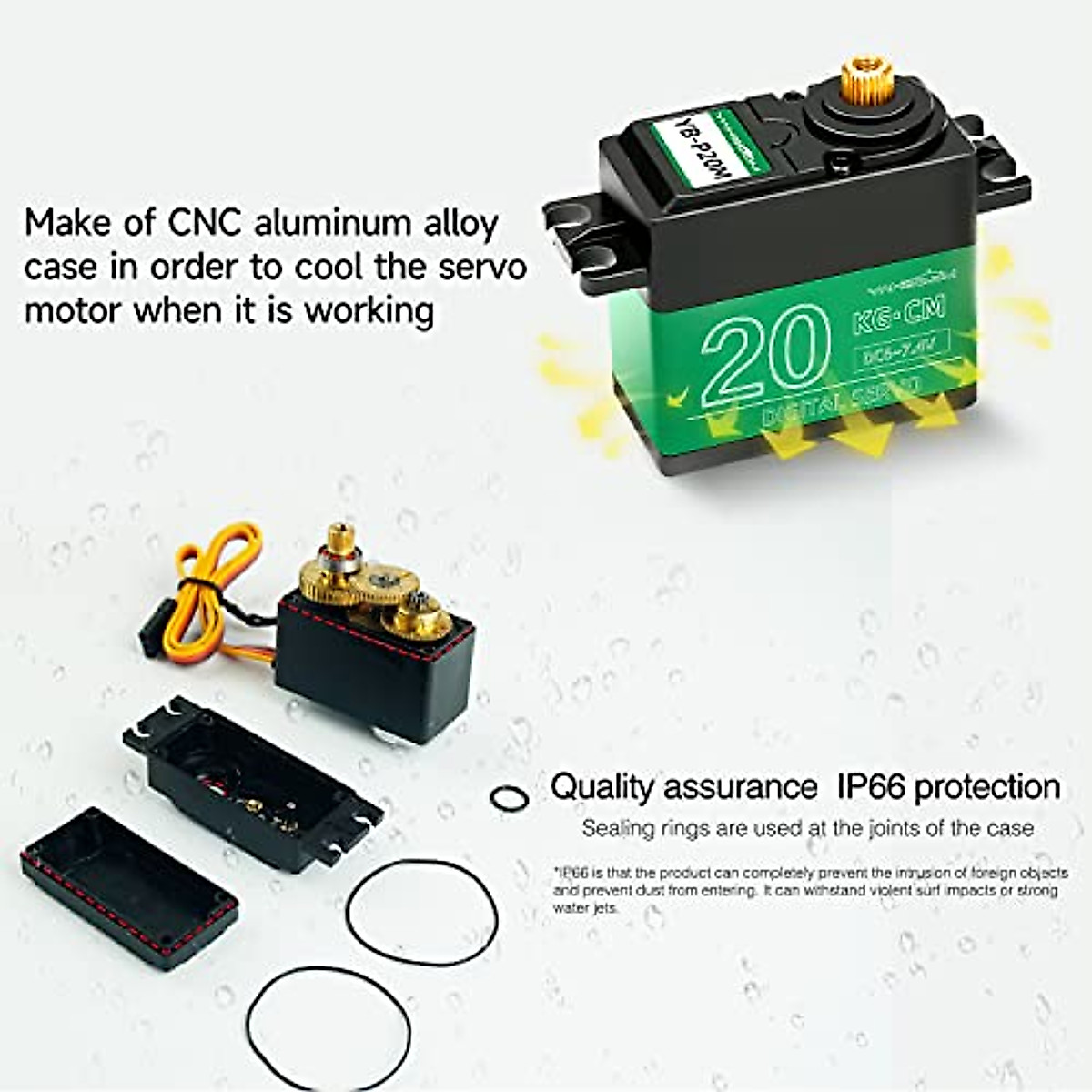 Yahboom Digital Servo 25KG Full Metal Gear High Torque Servo Motor for RC Model DIY Waterproof Control Angle 180° DS3218MG (25kg servo)