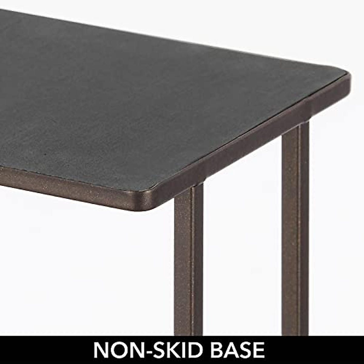 mDesign Modern Decorative Metal Fingertip Towel Holder Stand for Bathroom Vanity Countertops to Display and Store Small Guest Towels or Washcloths - 2-Sided - Bronze