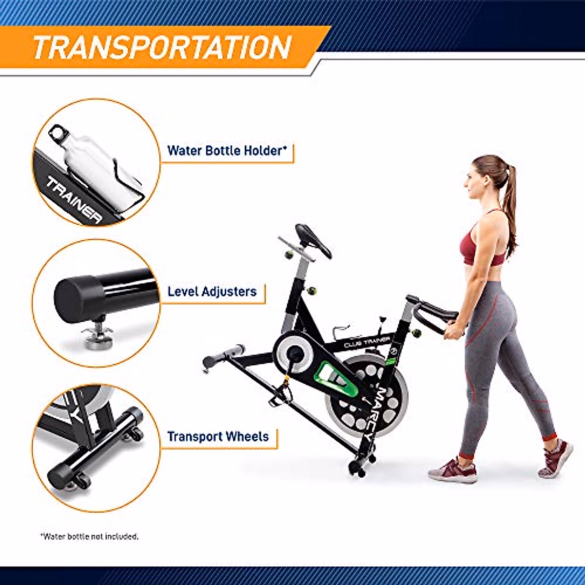 Marcy Club Revolution Bike Cycle Trainer for Cardio Exercise XJ-3220