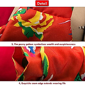 SEIS New Year Dog Flower Coat Warm Cat Clothes Winter Pet Costume Christmas Hoodie for Cats Teddy Bichon Small Medium Dogs (Size S (Chest Circumference 45cm/ 17.7"))