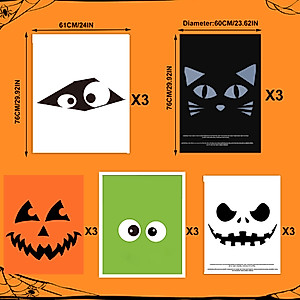 SELPONT igns Halloween Leaf Bags Pumpkin Plastic Lawn and Leaf Bags Decoration - Outdoor Fall Trash Bag Decor Garden Sculpture Outdoor Decoration