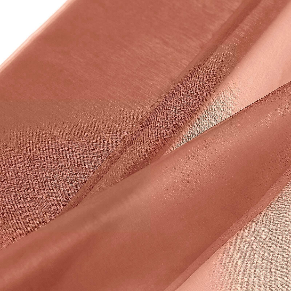 Efavormart 54" X10yd | Solid Sheer Chiffon Fabric Bolt, DIY Voile Drapery Fabric for Wedding Party Event Table Centerpieces Decoration Supply - Terracotta