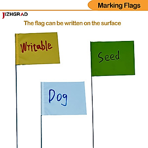 Orange Marker Flags, 100 Pack Construction Marking Flags | 4x5x16 Inch, Yard Flags Marker, Lawn Flags, Invisible Fence, Survey Flags, Landscape Flags, Sprinkler Flags, Surveyor Flags, Stake Flags,