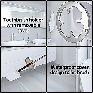 Bathroom Accessories Set 6 Pcs, Soap Dispenser Soap Dish Toothbrush Cup Toothbrush Holder Toilet Brush Trash Can, Bathroom Decor for Home Washing Room