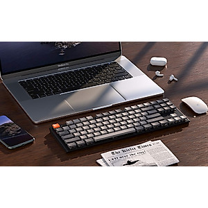 Keychron K1 Bluetooth Mechanical Keyboards, Wireless Gaming Keyboard with Low Profile Gateron Brown Switch/White LED Backlight/USB C, 87 Keys N-Key Rollover for Mac,Windows PC Gamer-Version 4