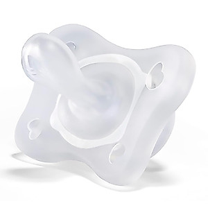 Chicco PhysioForma 100% Soft Silicone Mini One Piece Pacifier for Babies aged 0-2 months | BPA & Latex Free | Reusable Sterilizing Case | Clear, 2pk