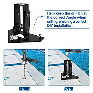 TIROAR Drilling Guide 5/8” Anchor Holes with Leveling Legs and Bubble Level to Easily Install Pool Fence Accurately in Concrete