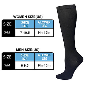 Compression Socks for Women & Men 5 Pairs 15-20 mmHg Support Socks for Women Compression Knee High Socks
