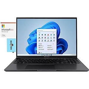 ASUS Vivobook 16X Home & Business Laptop (Intel i7-13700H 14-Core, 16GB RAM, 2TB PCIe SSD, Intel Iris Xe, 16.0" 60 Hz Win 11 Home) with MS 365 Personal, Dockztorm Hub