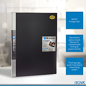 Itoya Polyproplene Art Storage/Display Books 18" x 24" | 24 Pages/48 Views | Scrapbooking Stickers 4 Pages of Emojis, Quotes, Letters & Numbers