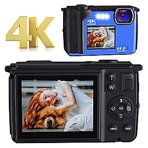 1080P 24MP Vlogging Camera,Digital Camera with 2.8'' Selfie Dual Screens,Video Camera with 16X Digital Zoom(Blue)