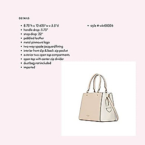 Kate Spade Leila Medium Triple Compartment Satchel Crossbody Bag Purse Handbag (Warm Beige)