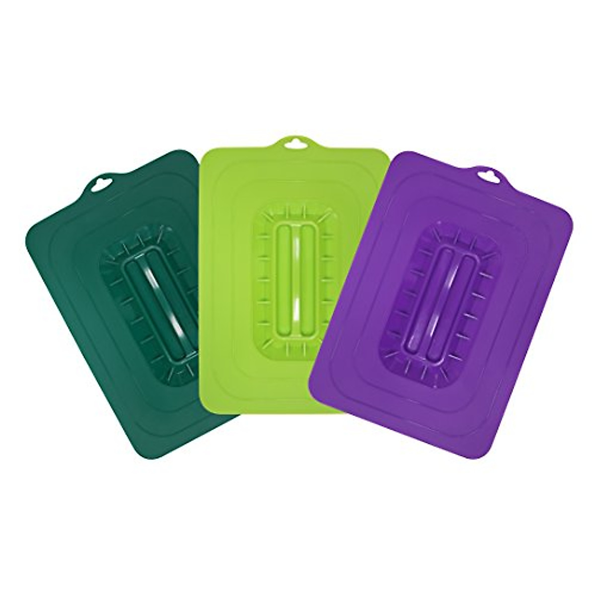 Elite Gourmet Maxi-Matic ECL-3016 Rectangular Silicone Suction Lids and Food Covers Fits various sizes of casseroles, baking pans, dishes or containers, Set of 3, Multicolor