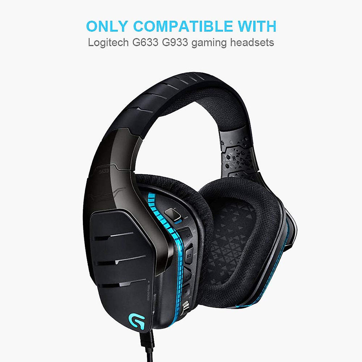 G933/G633 Cable Replacement Headset Audio AUX Cord with Mic Inline Mute Volume Control Compatible with Logitech G633 G933 Headphones, 3.5mm to 3.5mm Jack Works on Xbox One PS4 (4.9ft/1.5m)