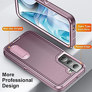 Fucozan for Samsung Galaxy S22 Plus Case Galaxy S22+ Case with Kickstand Case 3-Layer Military Grade Protective Case Cover Silicone Rugged Shockproof for Galaxy S22 Plus S22+ Phone Case Purple+Pink